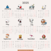 Snoopy calendar 2025 printable – Artsy Fanzy Shop